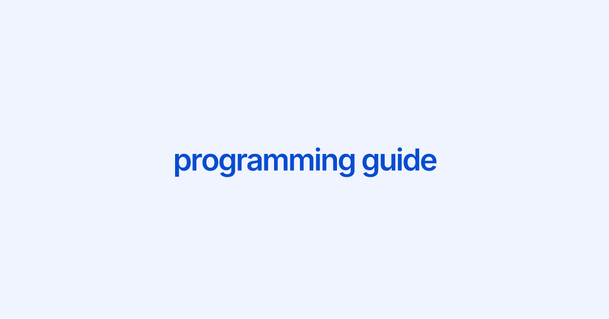 Programming Guide